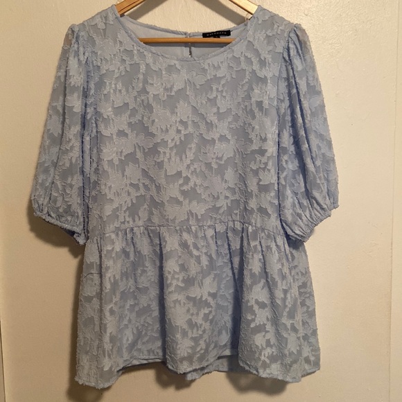 Staccato | Tops | Staccato Baby Blue Lace Blouse | Poshmark